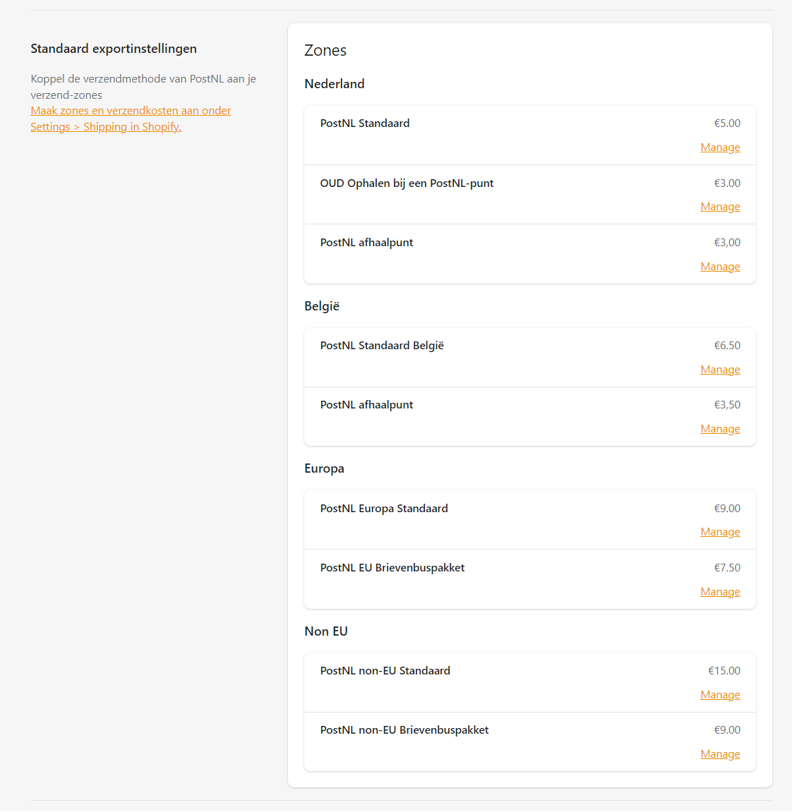 PostNL Shopify Manual